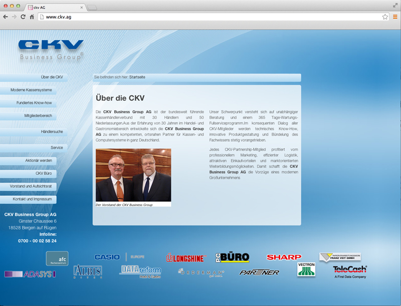 Website für die CKV AG